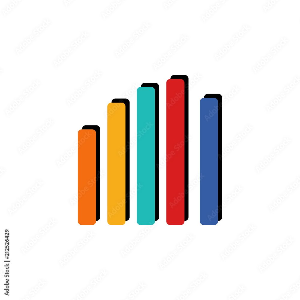 colored Infographic column chart illustration. Element of business ...
