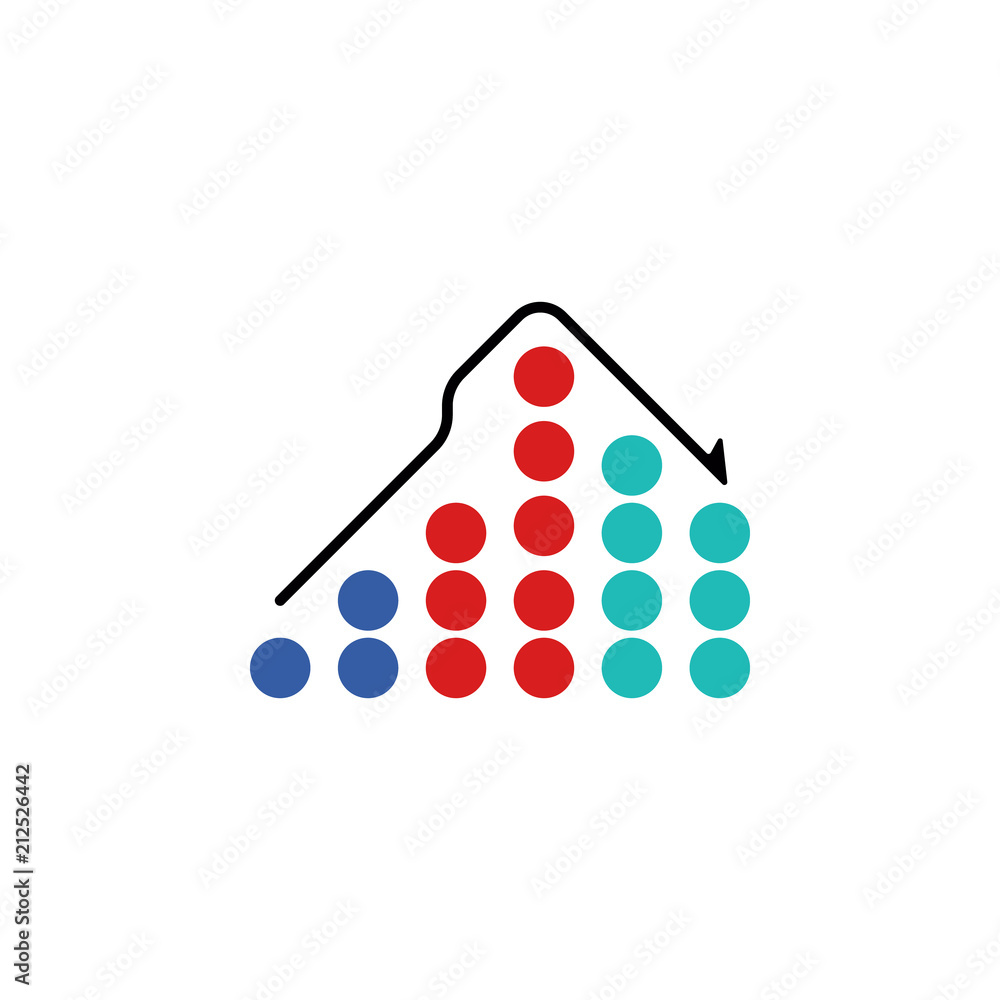 colored Infographic column chart in dots illustration. Element of ...