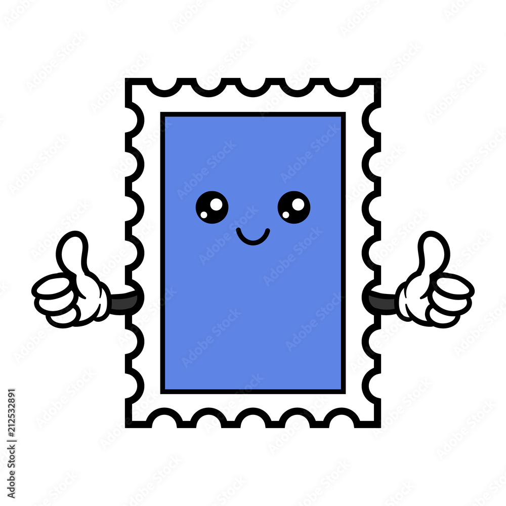 Cartoon Stamp Character Stock Vector | Adobe Stock