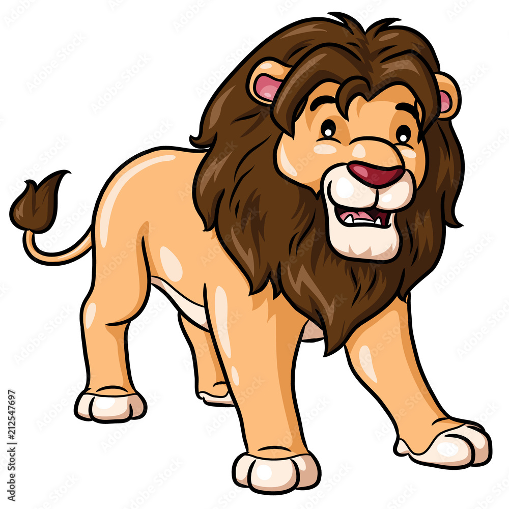 Lion Cartoon Cute Illustration of cute cartoon lion. Stock Vector ...