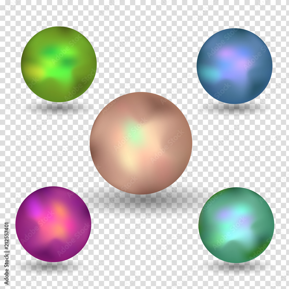 Gold glossy sphere set isolated on white. Vector illustration for your ...