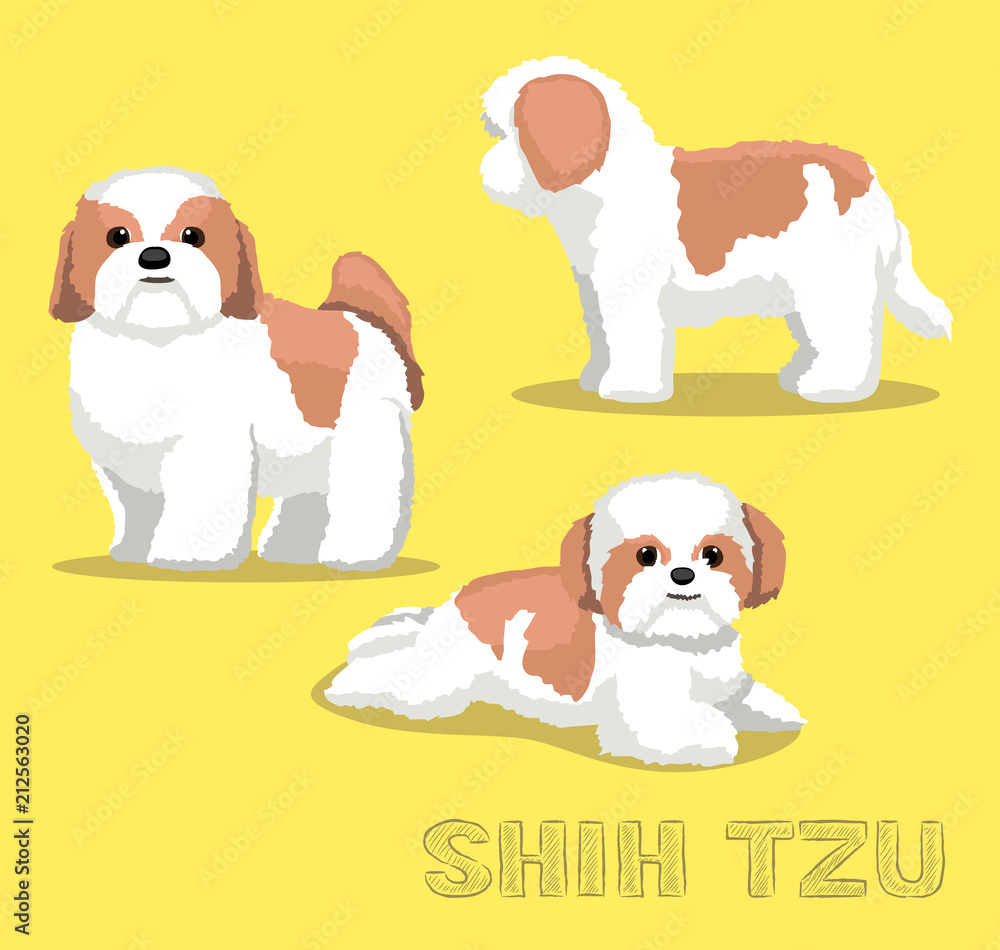Dog Shih Tzu Cartoon Vector Illustration Stock Vector | Adobe Stock