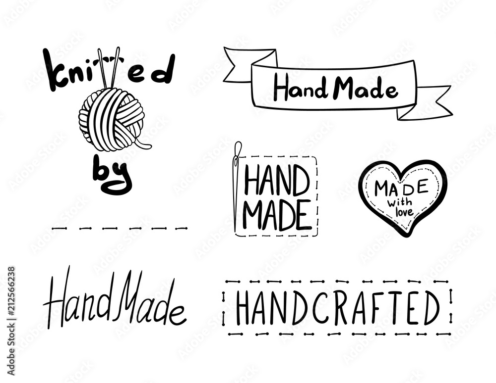 Vector Set of Handmade Elements, Logo Design, Hand Drawn Illustrations ...