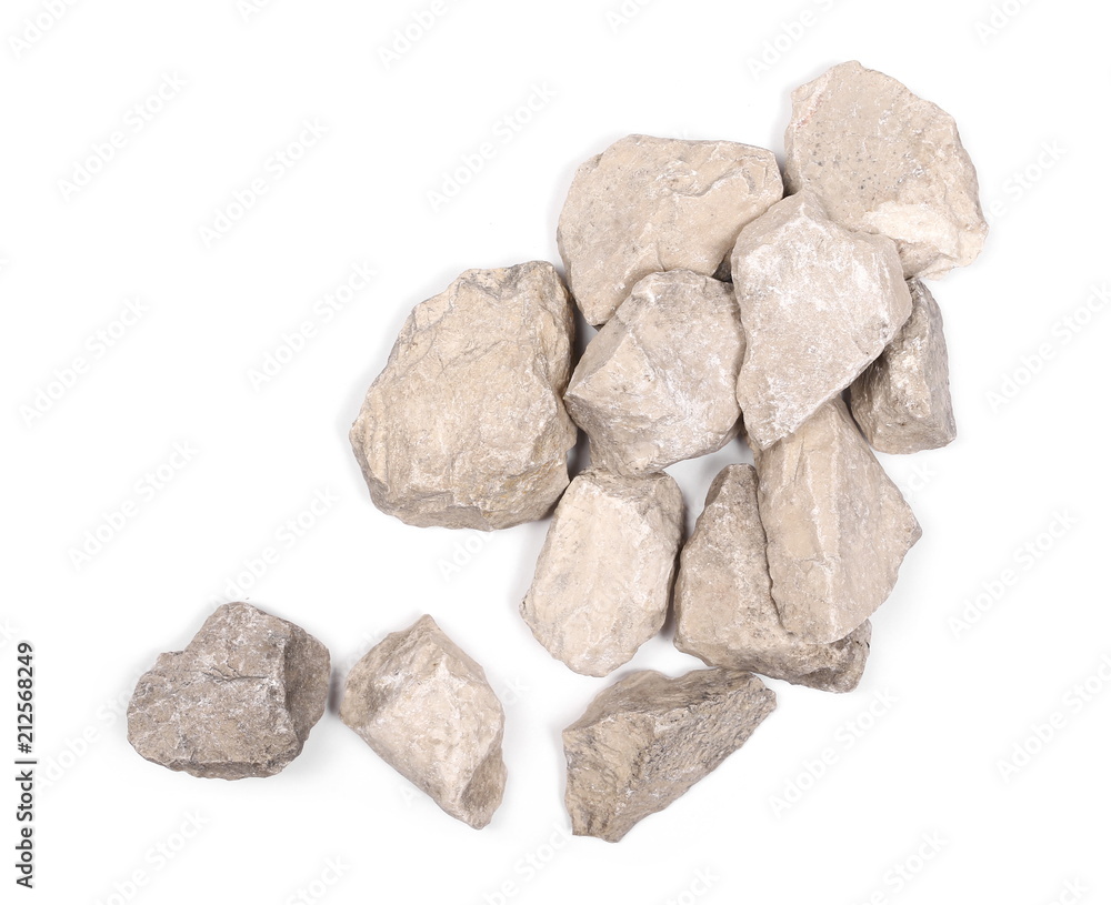 Rock pile isolated on white background and texture, top view Stock ...