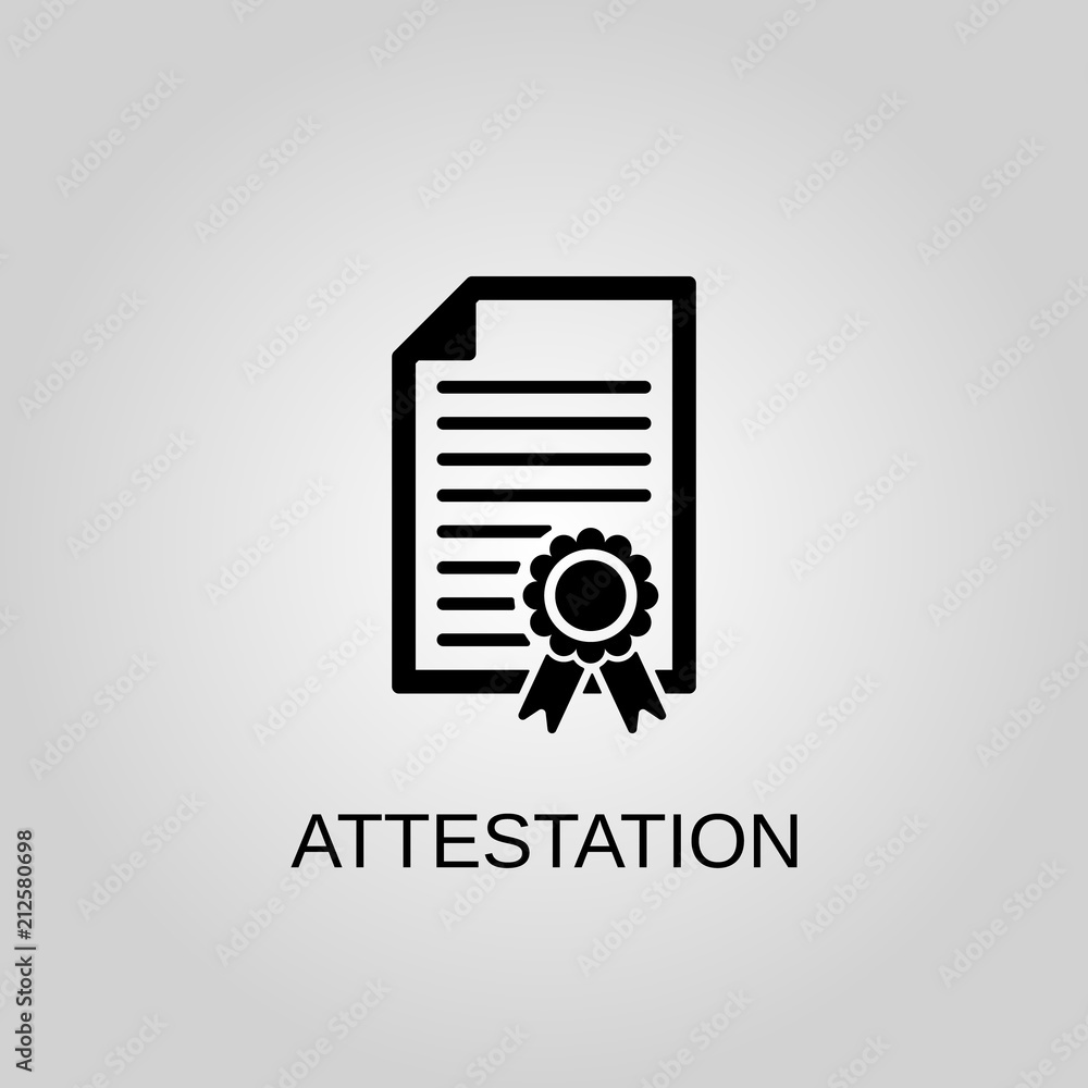 Attestation icon. Attestation symbol. Flat design. Stock - Vector ...