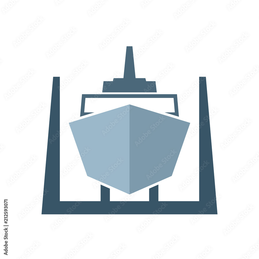 Ship in dry dock icon Stock Vector | Adobe Stock