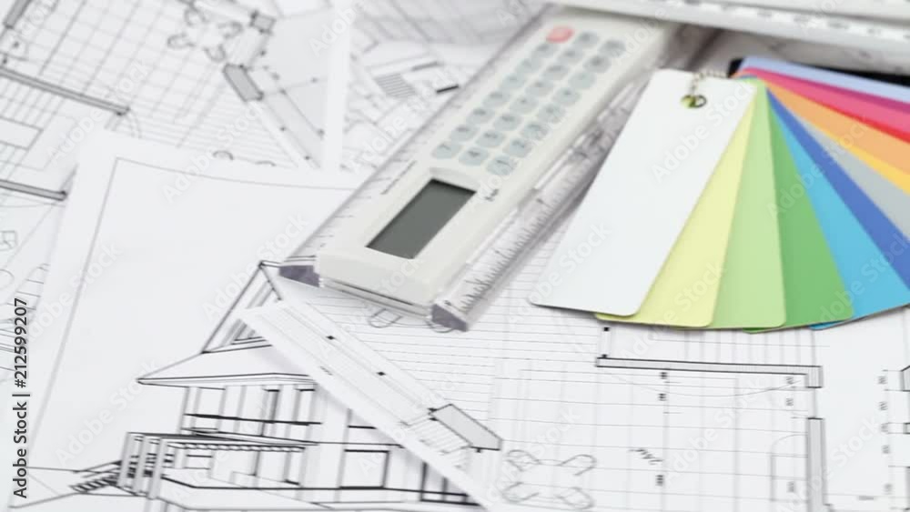 color samples of architectural materials - plastics, metric folding ...