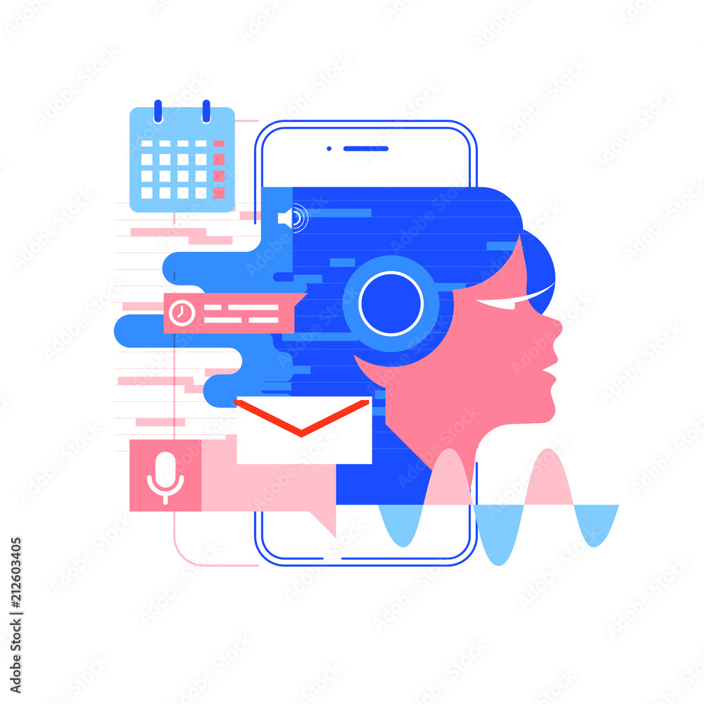 voice assistant, mobile app, Personal assistant and voice recognition ...