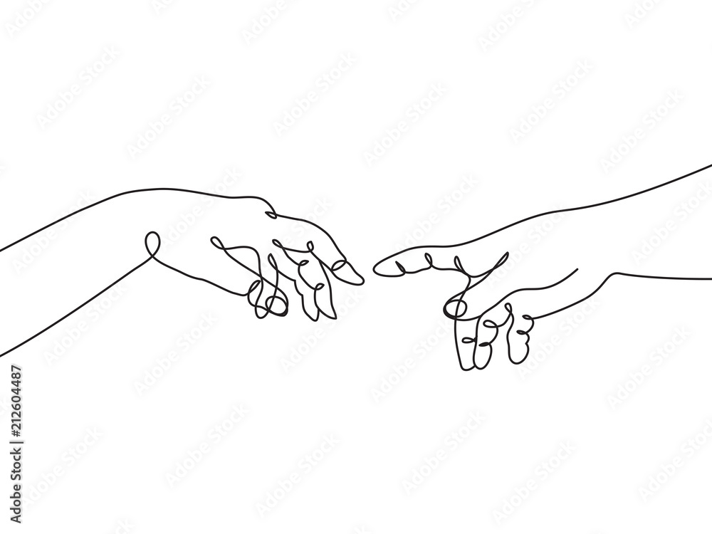 Creation Of Adam Hands Vector Clipart