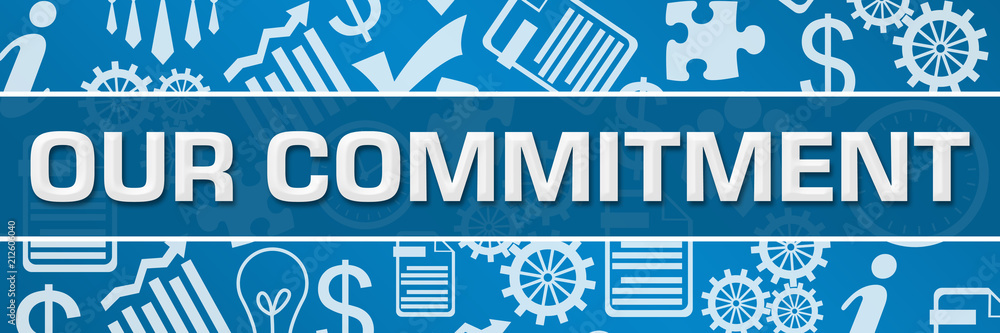 Our Commitment Business Symbols Texture Blue Horizontal Stock ...