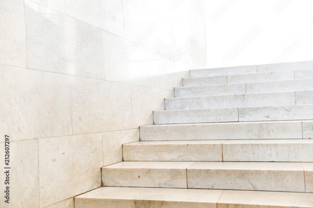 Marble staircase with stairs in abstract luxury architecture Stock ...