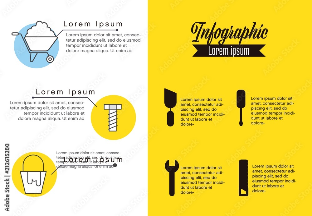 Construction Infographic Layout Stock Template | Adobe Stock