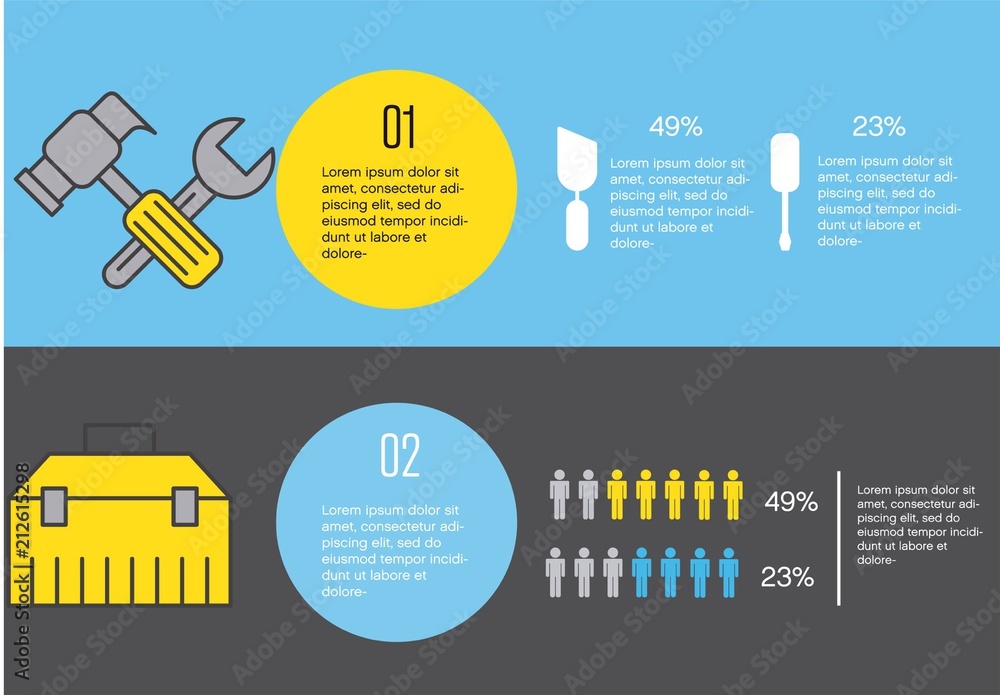 Construction Infographic Layout Stock Template | Adobe Stock
