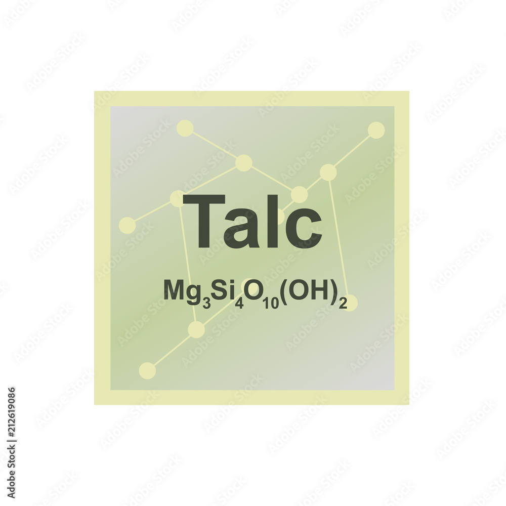 Vector symbol of Talc or Talcum from the Mohs scale of mineral hardness ...