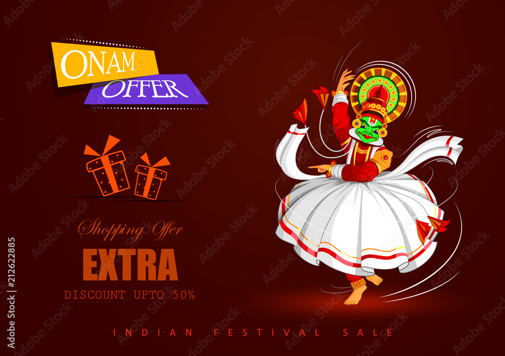Happy Onam Big Shopping Sale Advertisement background for Festival of ...