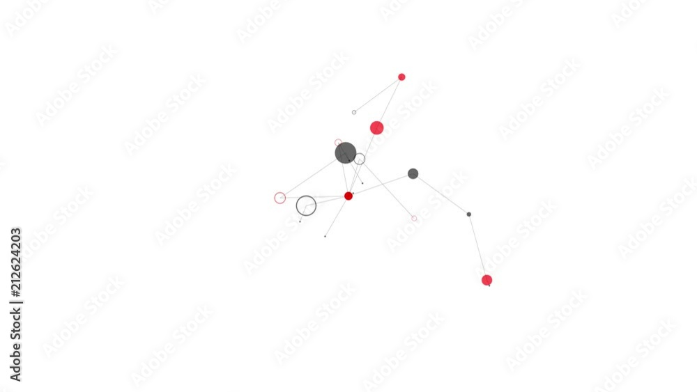Abstract diagram of a nodes and connector network. Circles, dots and ...
