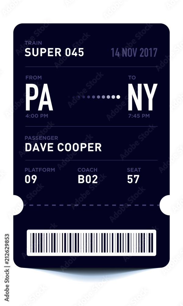 Train Boarding Pass Template
