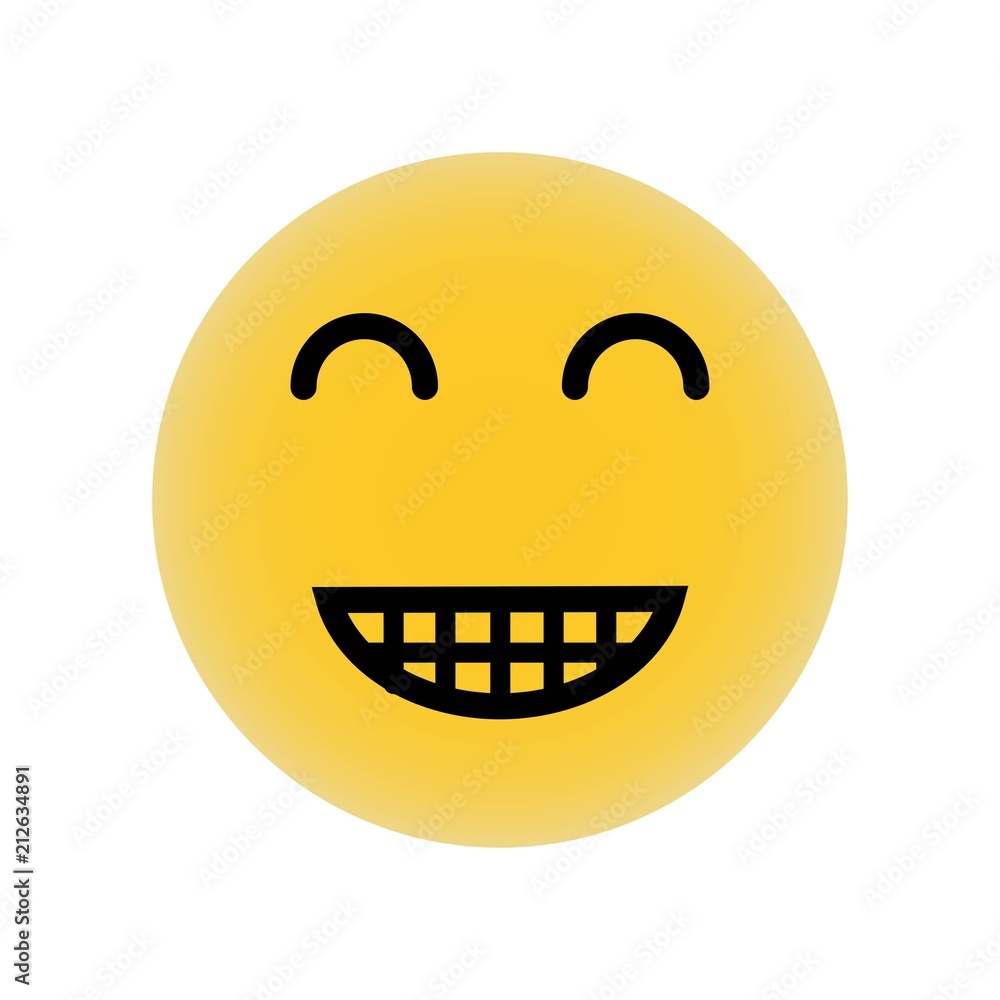 Happy emoticon icon vector icon. Simple element illustration. Happy ...