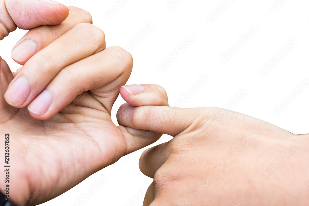 Promise concept. Close up hands of couple hooking each other's little ...