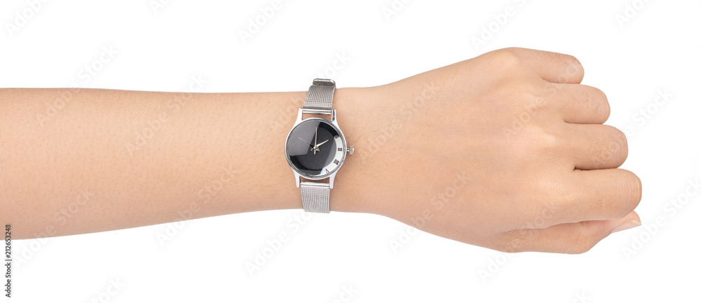 Wristwatch on the hand isolated on white background. Stock Photo ...