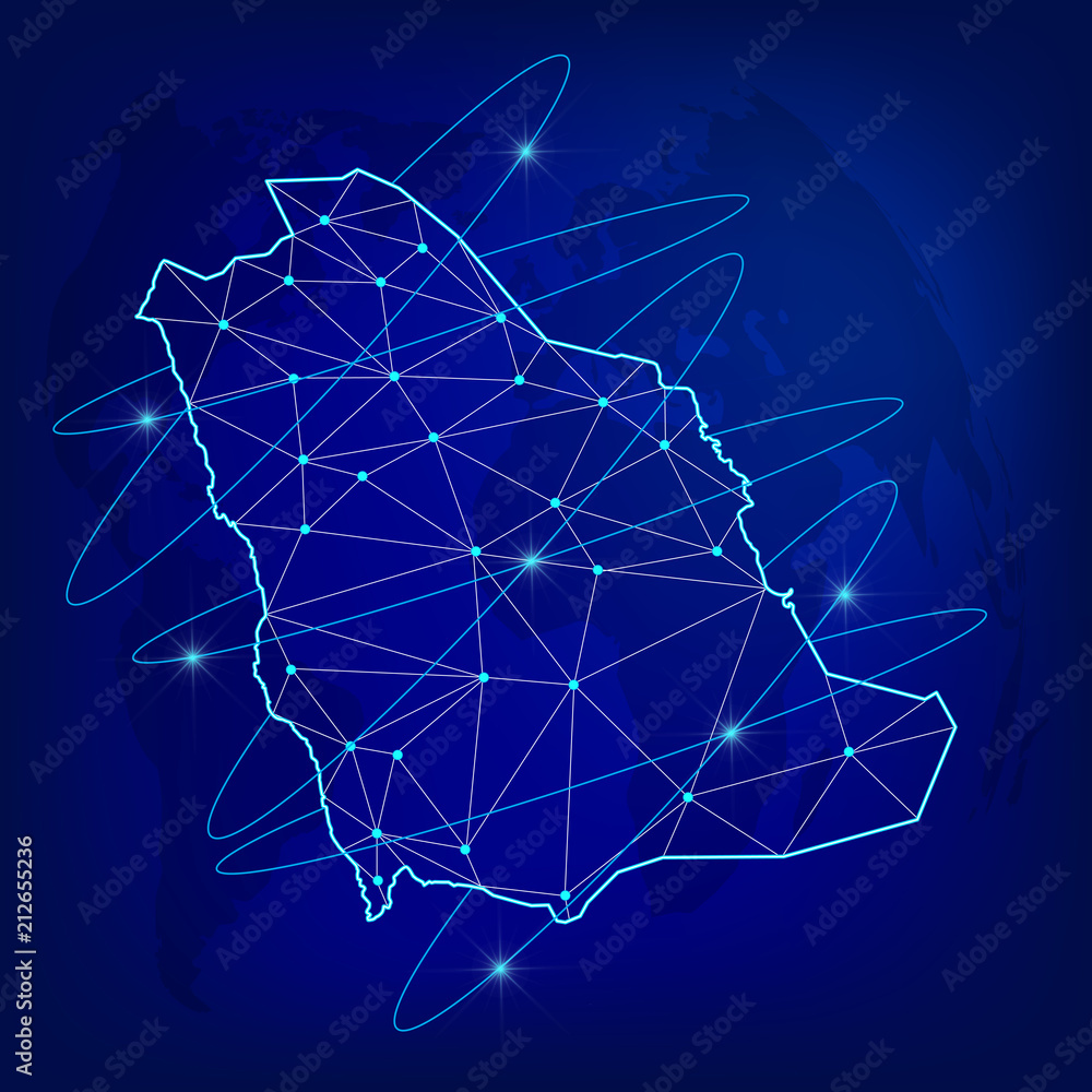 Global logistics network concept. Communications network map of the ...