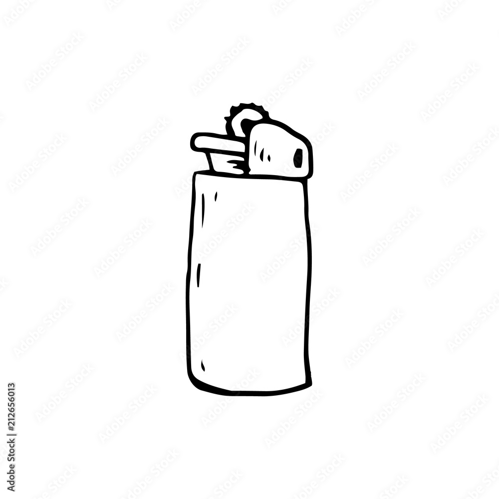 Handdrawn lighter doodle icon. Hand drawn black sketch. Sign cartoon ...