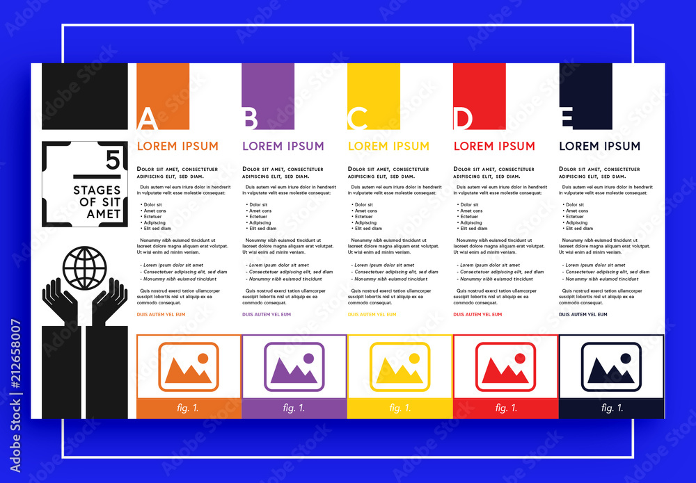 Multi-Step Infographic Layout Stock Template | Adobe Stock