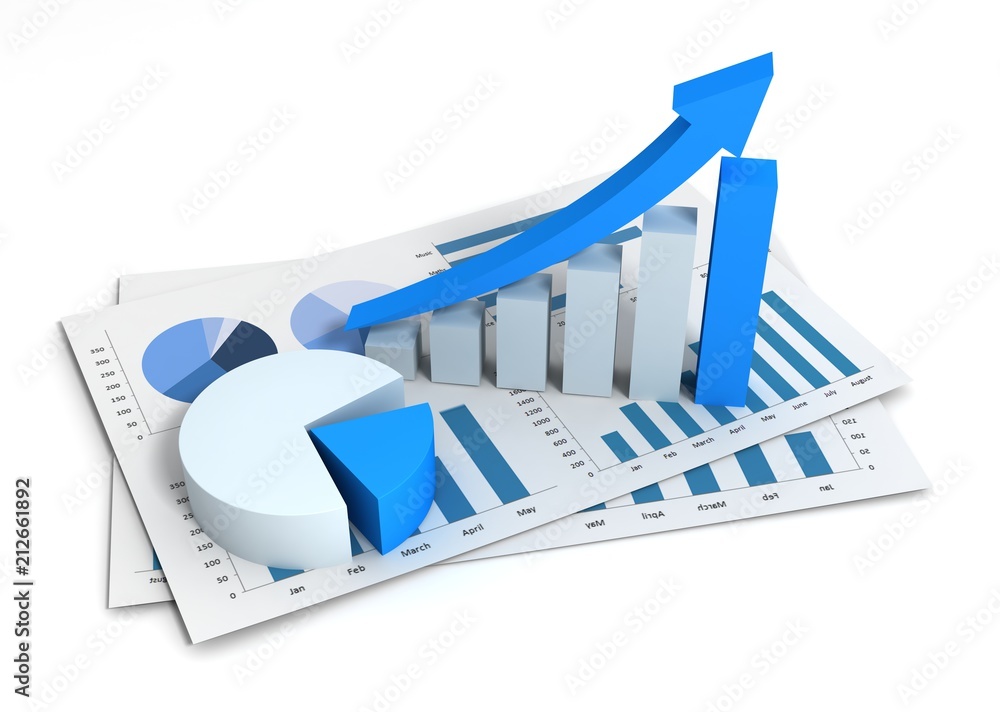 business finance graph 3d illustration Stock Illustration | Adobe Stock