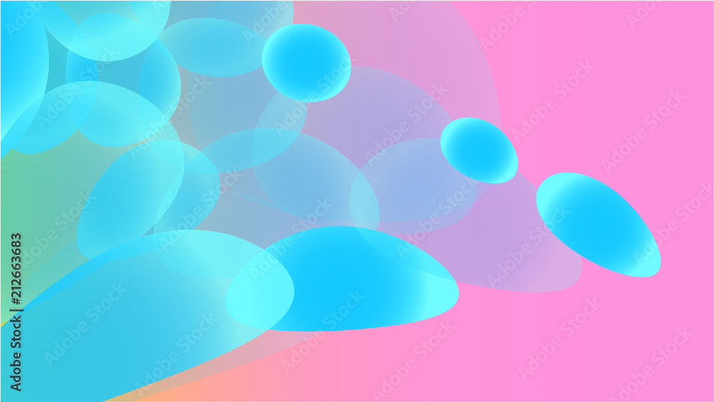 Texture of transparent blue abstract unique transparent round and oval ...