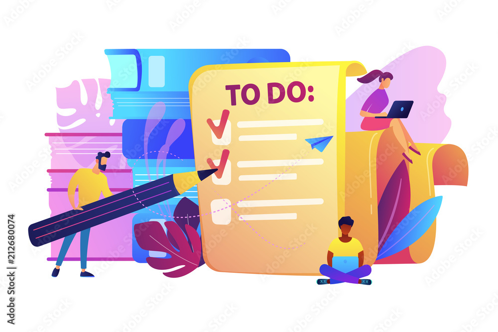 People feel in check boxes in to do list. Project task management it ...