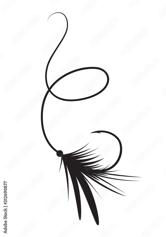 graphic fly fishing , vector Stock Vector | Adobe Stock