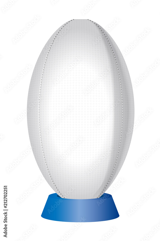 Rugby ball (official ball white) | Illustration of rugby ball (vertical ...