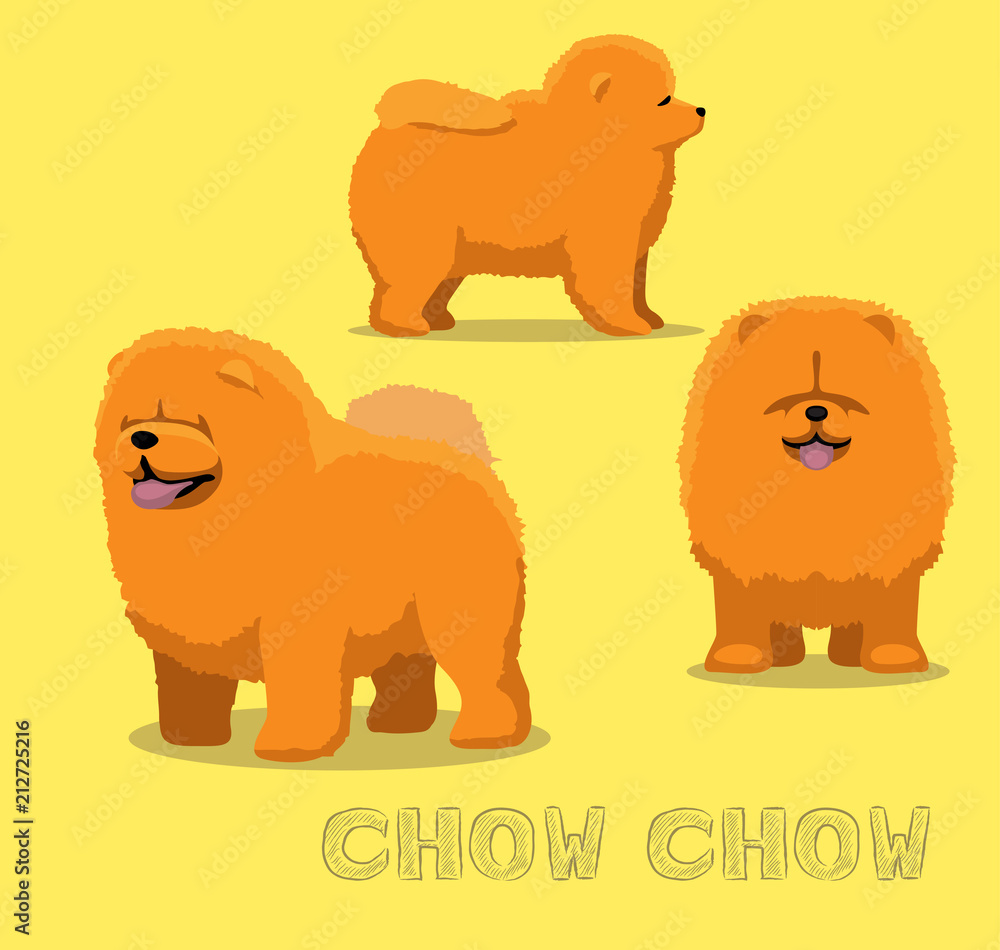 Dog Chow Chow Cartoon Vector Illustration Stock Vector | Adobe Stock
