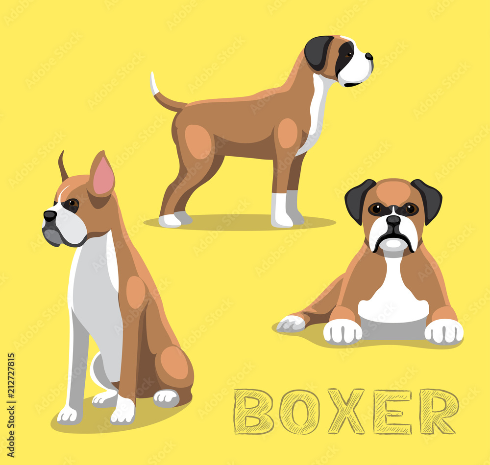 Dog Boxer Cartoon Vector Illustration Stock Vector | Adobe Stock