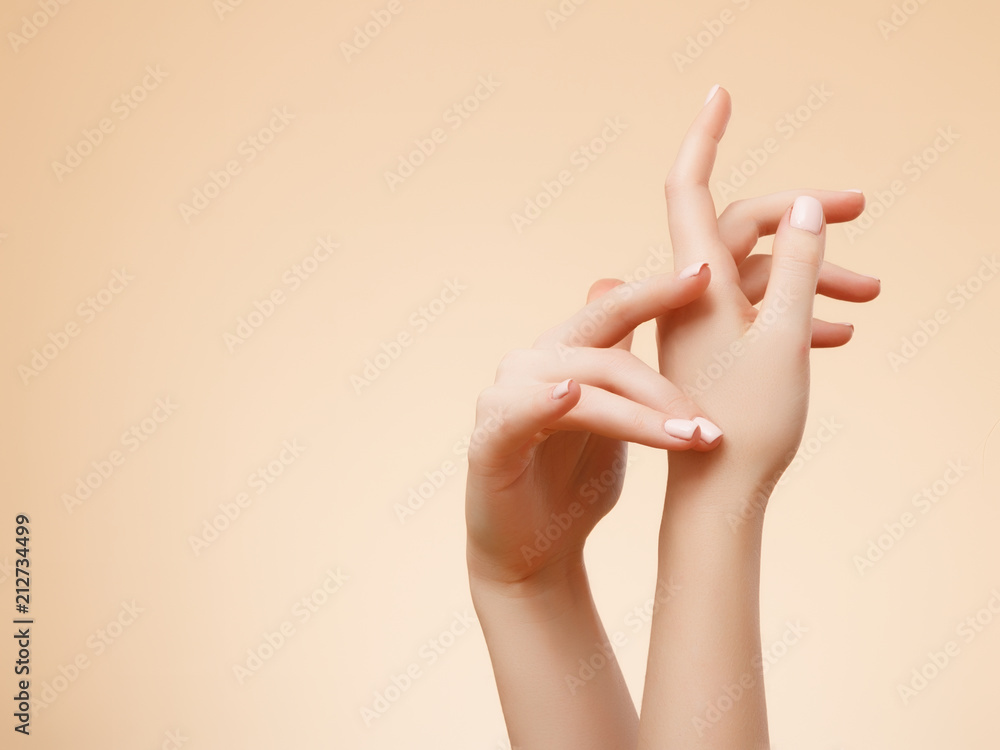 Beautiful Woman Hands. Female Hands Applying Cream, Lotion. Spa and ...