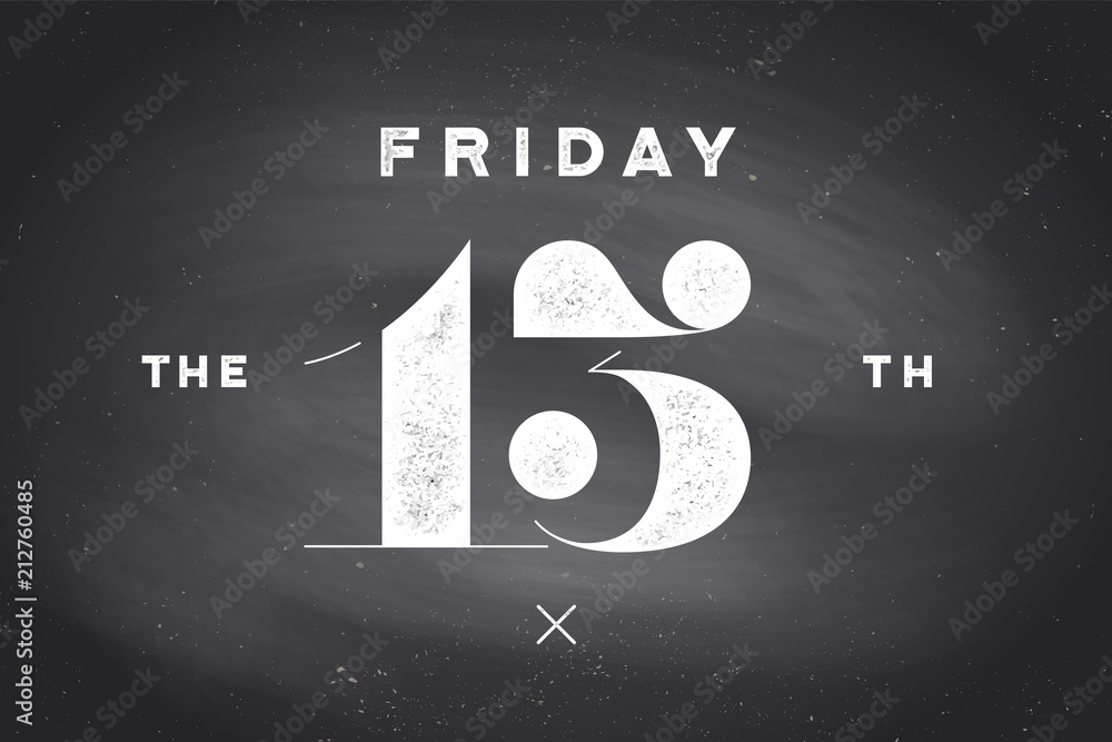 Friday the 13th. Banner and poster with text Friday the 13th. Hand ...