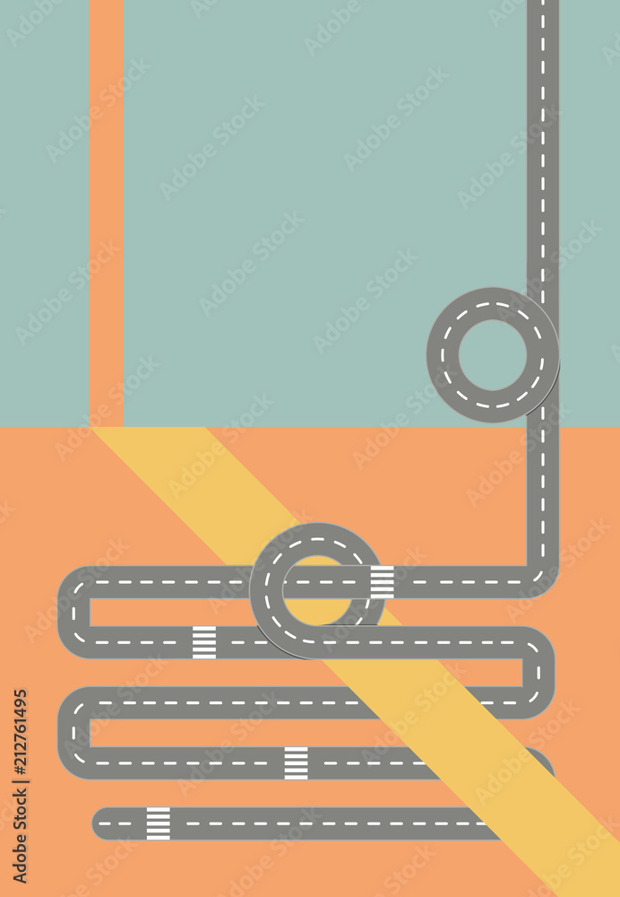 Modern Graphic Roadmaps Series Colorful art with Road pieces and ...
