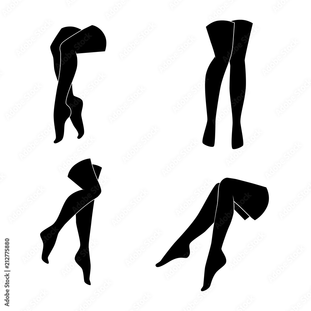 Woman legs poses collection. Vector art. Stock Vector | Adobe Stock