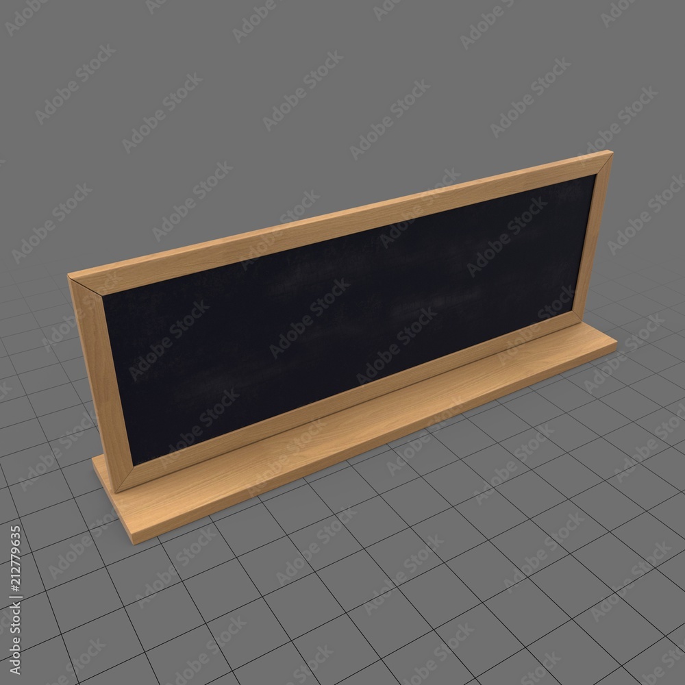 Rectangular wooden chalkboard Stock 3D asset | Adobe Stock