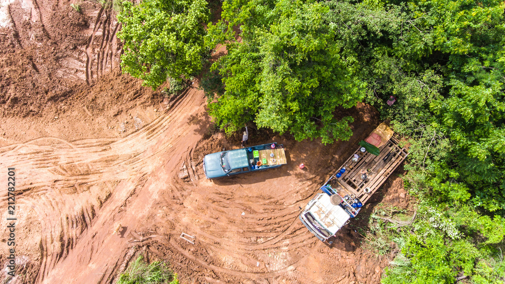 The top view of human deforestation Stock Photo | Adobe Stock