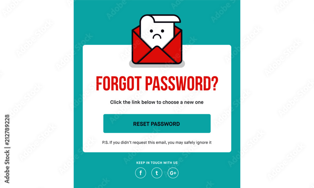 Vecteur Stock Forgot Password. Flat Style Vector Illustration UI UX ...