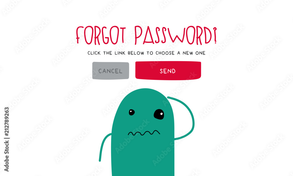 Forgot Password. Flat Style Vector Illustration UI UX Design with Text ...