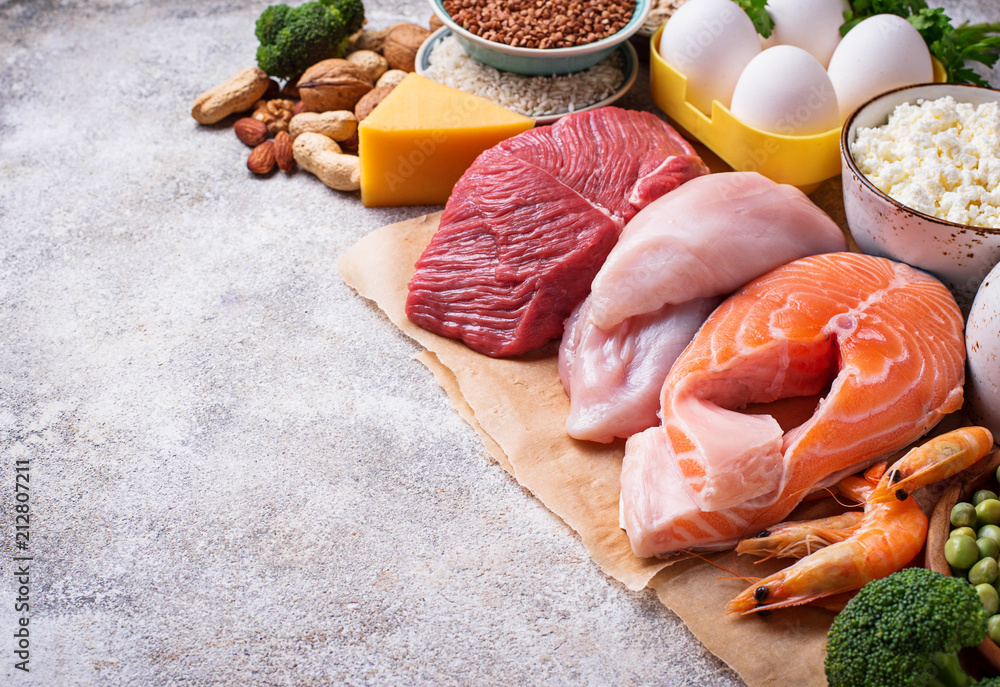 Healthy food high in protein Stock Photo | Adobe Stock