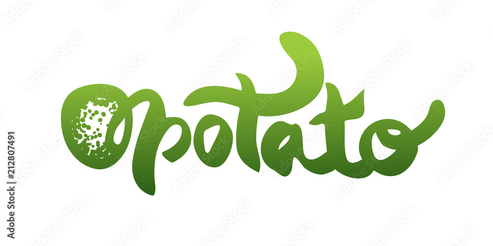 Potato calligraphy logo. Handwritten lettering Stock Vector | Adobe Stock