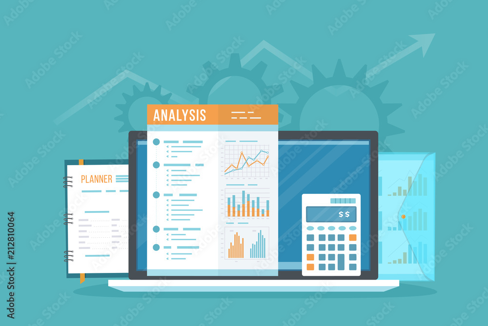 Data analysis concept. Online audit, SEO analytics, statistics ...