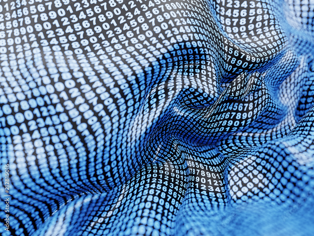 Infinite random numbers 3d rendering, original background, technology ...