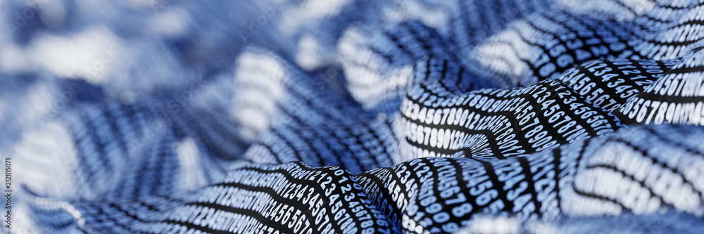 Infinite random numbers 3d rendering, original background, technology ...