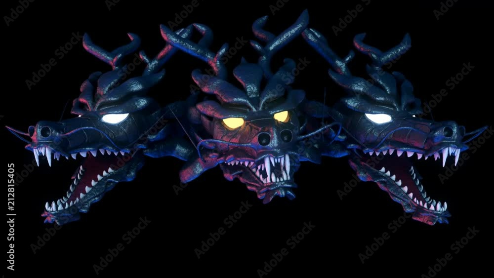 Chinese Dragon Head VJ Loop - scary roaring giant dragon monster ...