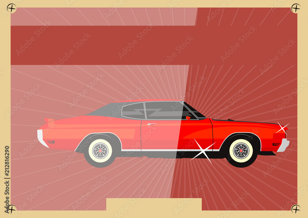 Vintage car wash flyer. Flat vector. Stock Vector | Adobe Stock