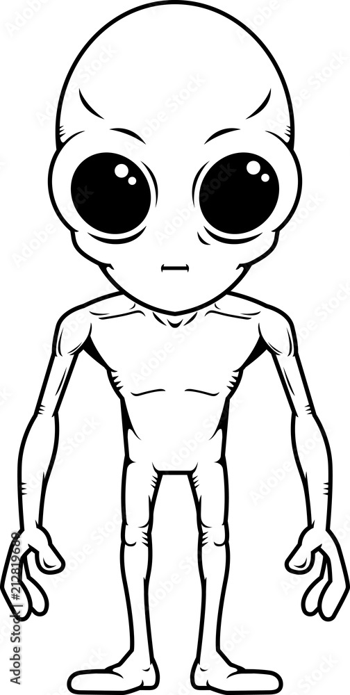 Cartoon Grey Alien Stock Vector | Adobe Stock